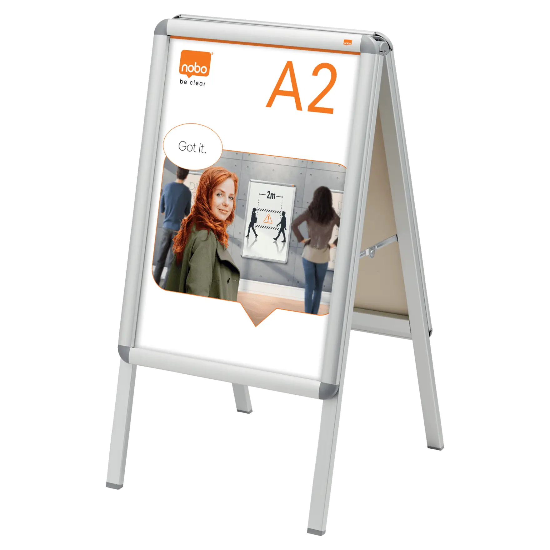 Nobo Premium Plus A2 A-Board Sign Holder with Snap Frame | NOBO