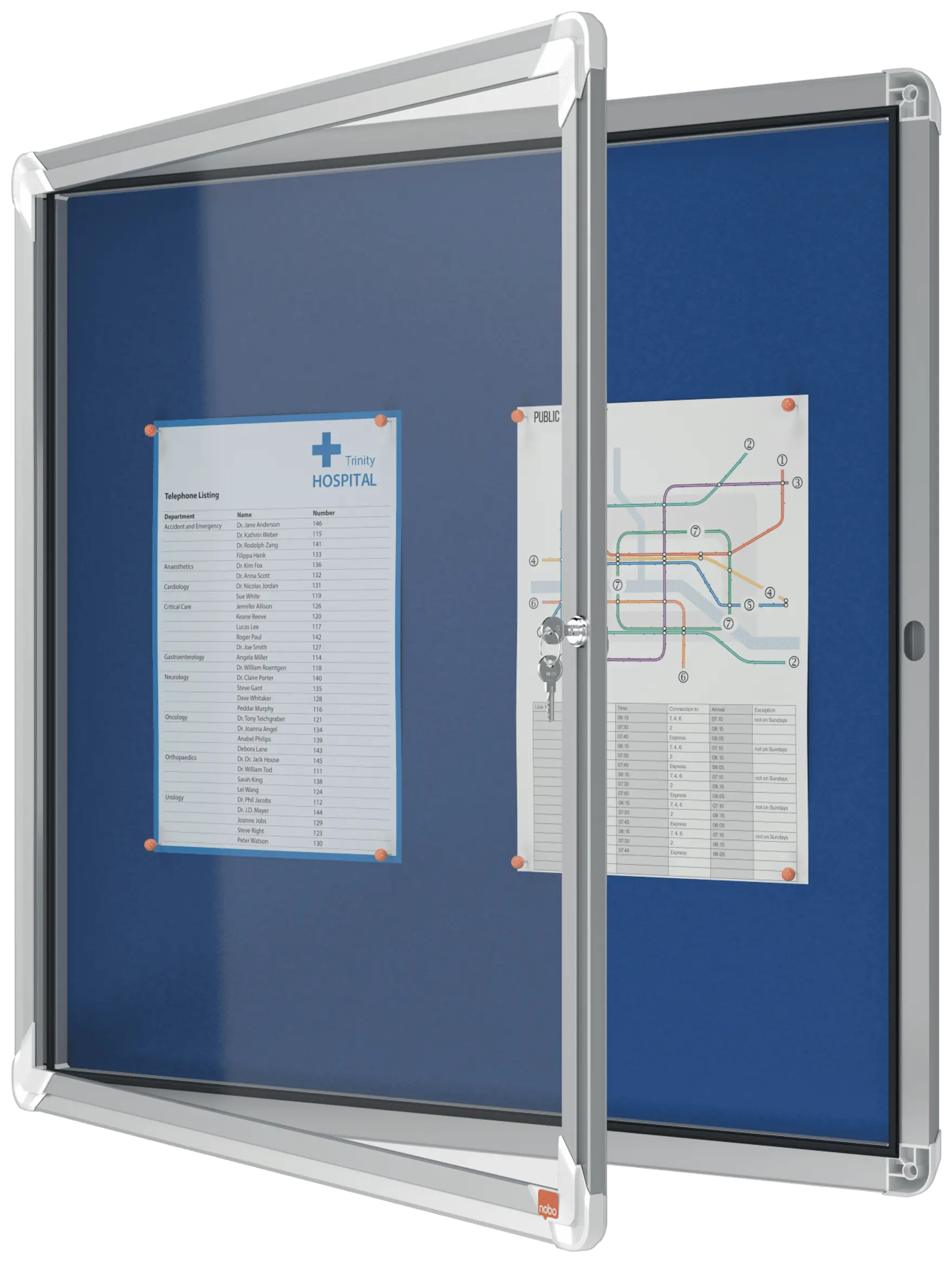 Nobo Premium Plus Felt Lockable Notice Board 6xA4 | NOBO