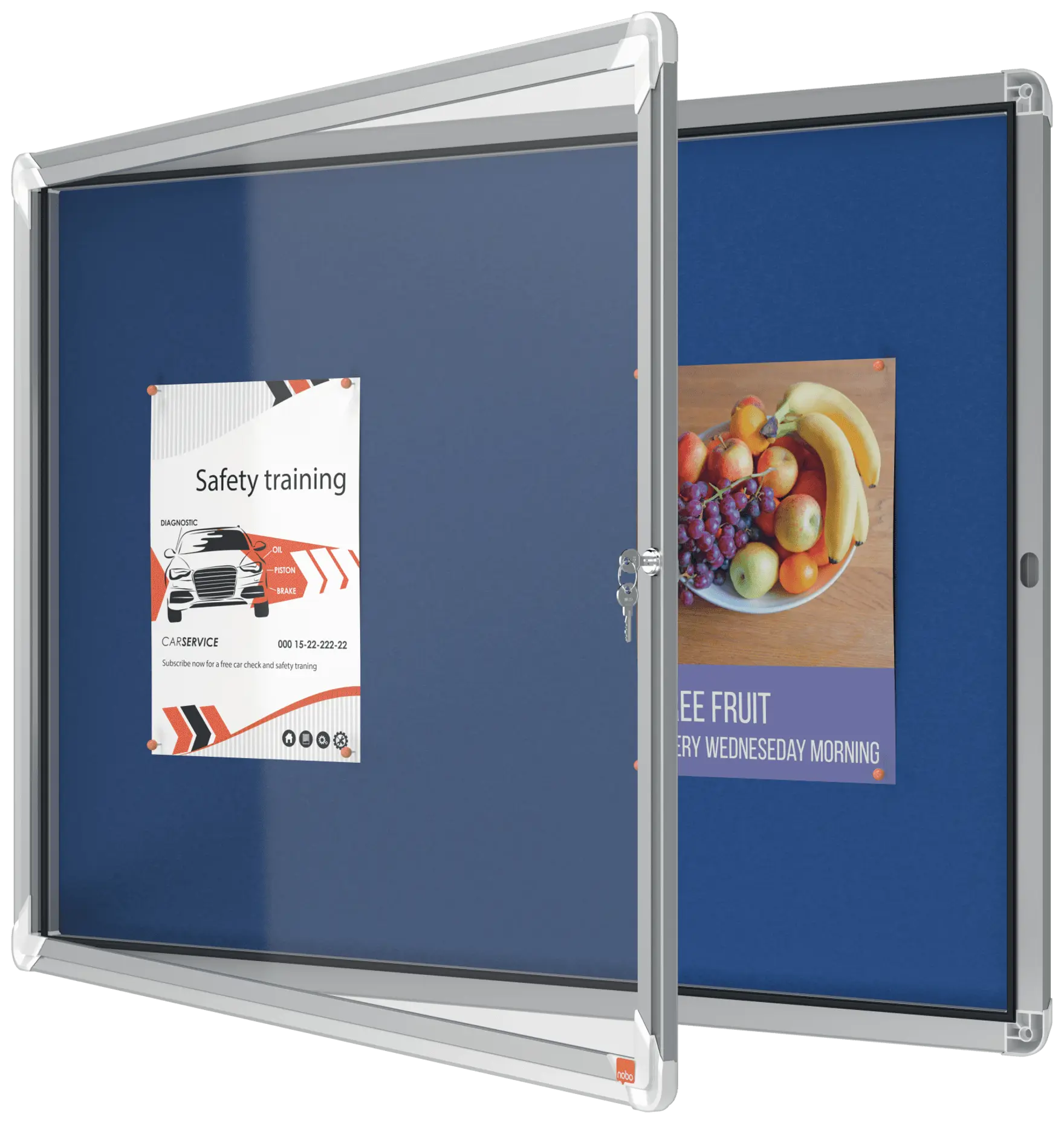 Nobo Premium Plus Felt Lockable Notice Board 8xA4 - Lockable Notice ...