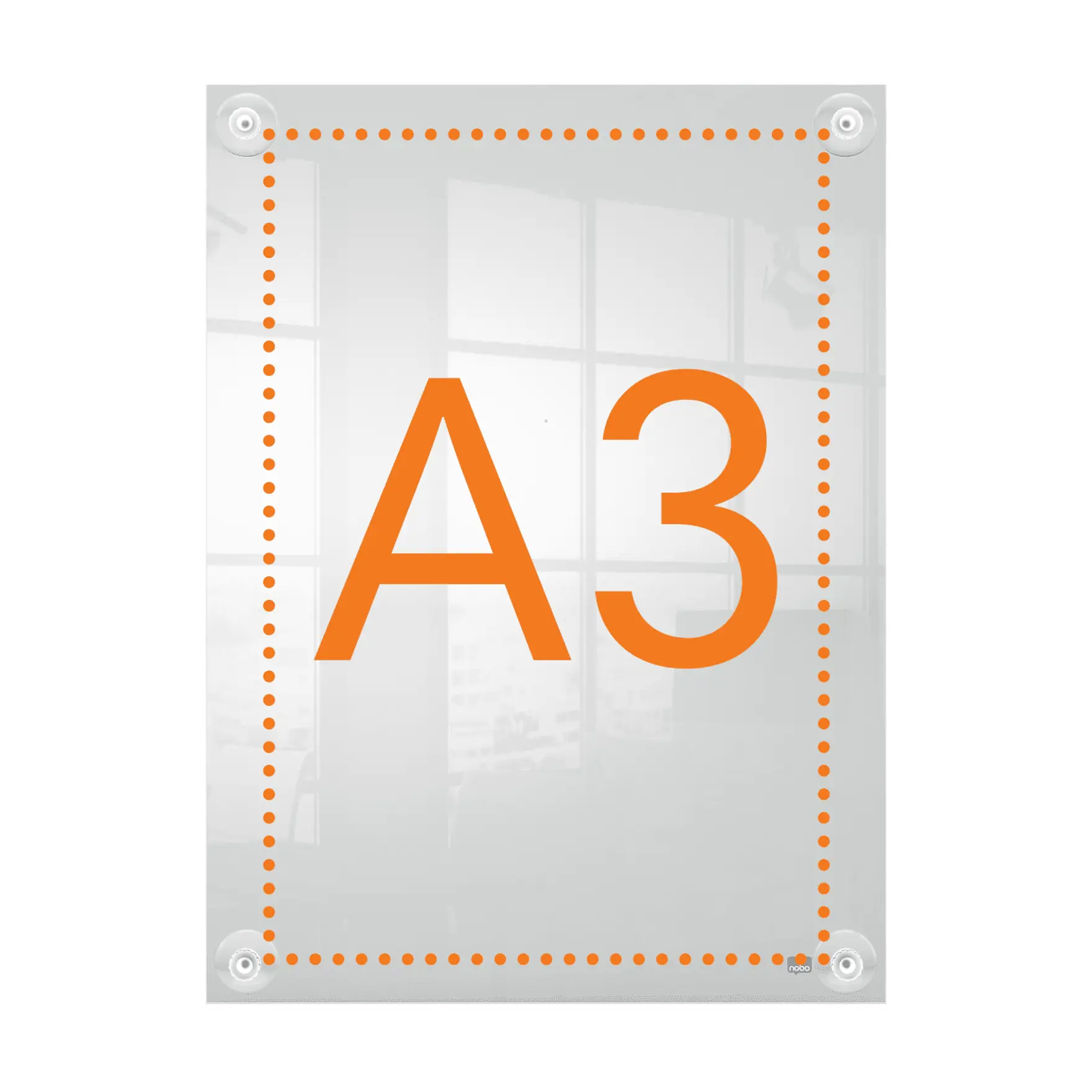 Porte affiche mural repositionnable en acrylique transparent A3 Nobo Premium Plus | NOBO