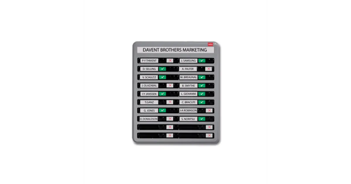 In/Out Board - 20 Names | NOBO