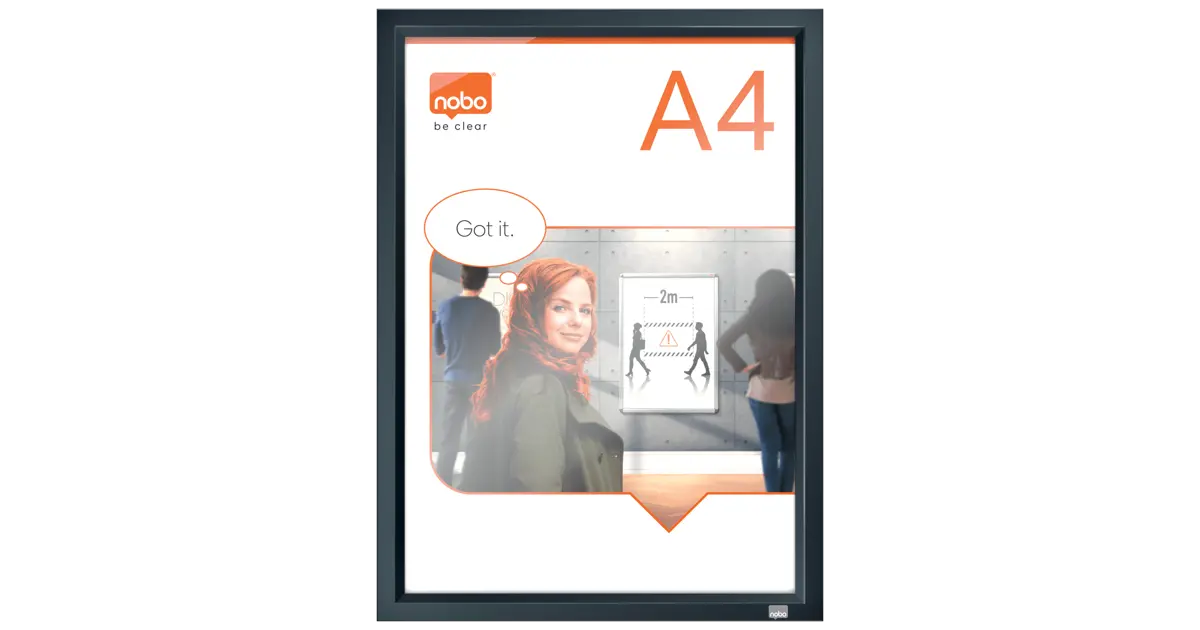 Porte affiche clipsable Nobo Impression Pro A4 avec cadre gris graphite ...