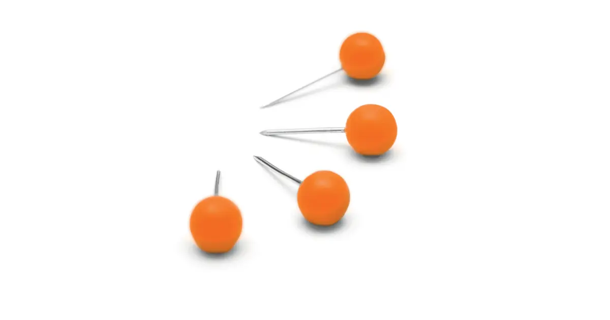 Nobo Notice Board Push Pins Orange | NOBO