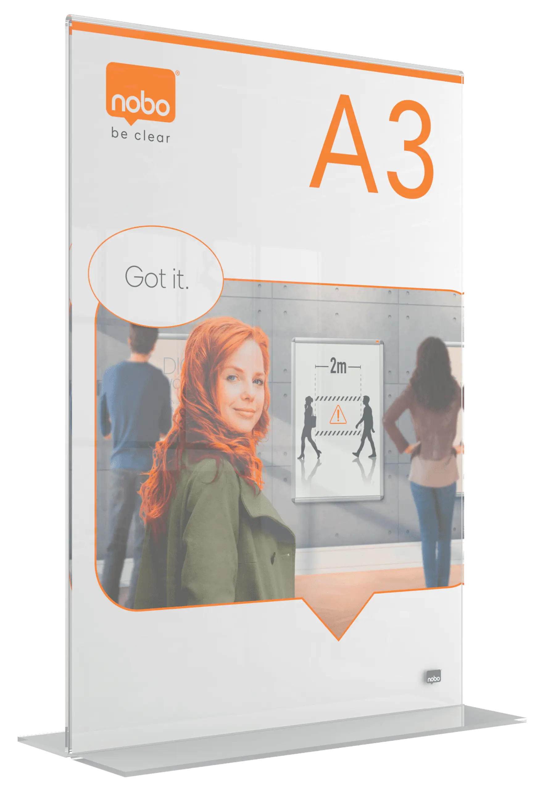 Nobo Premium Plus A3 Clear Acrylic Freestanding Poster Frame | NOBO