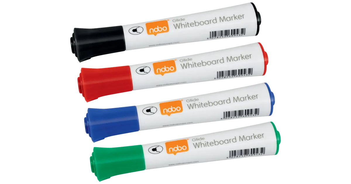 Nobo Glide Droog-uitwisbare Markers, Assorti | NOBO