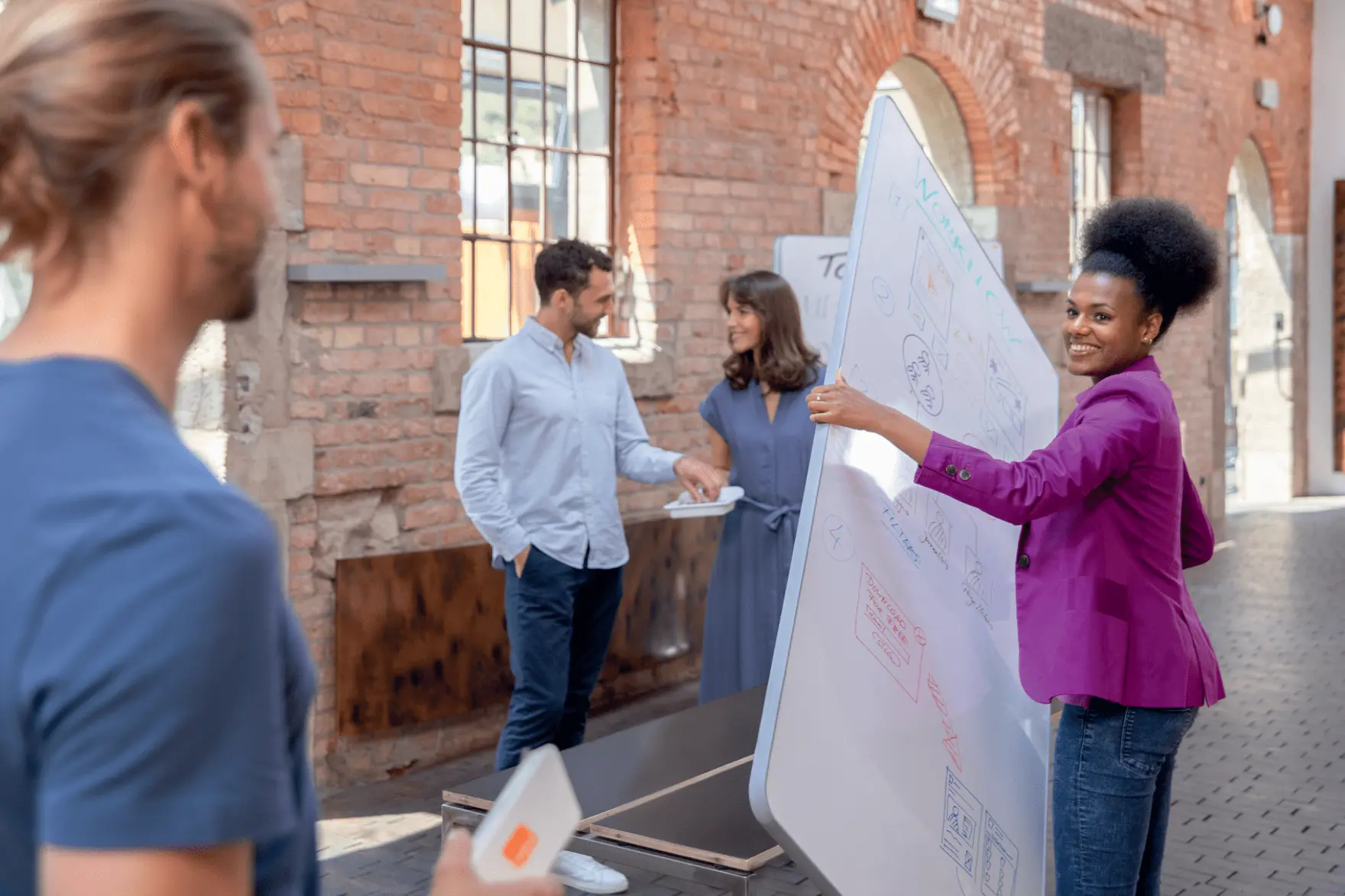 Nobo Move & Meet Mobile Whiteboard and Notice Board Collaboration System 1800x900mm | NOBO