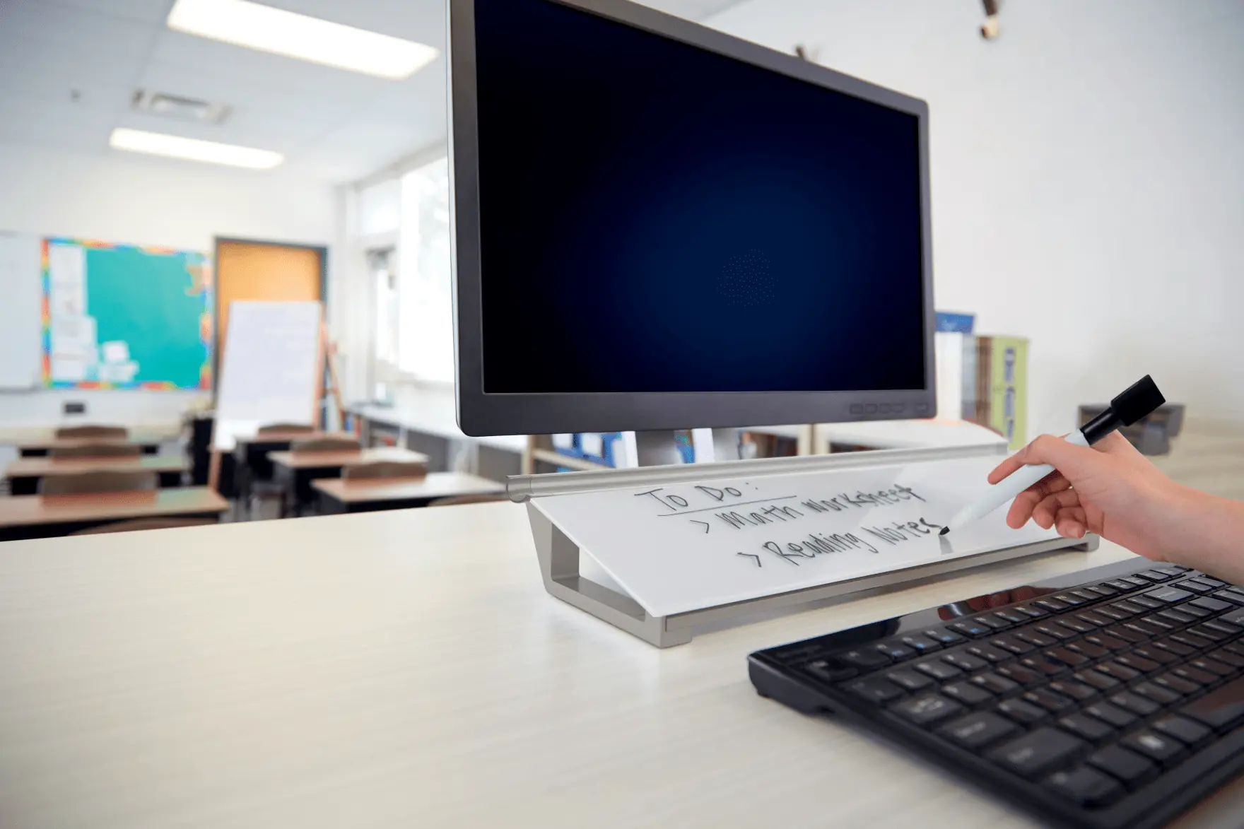 Nobo Desktop Whiteboard Pad With Dry Erase Glass Surface 458x154mm | NOBO